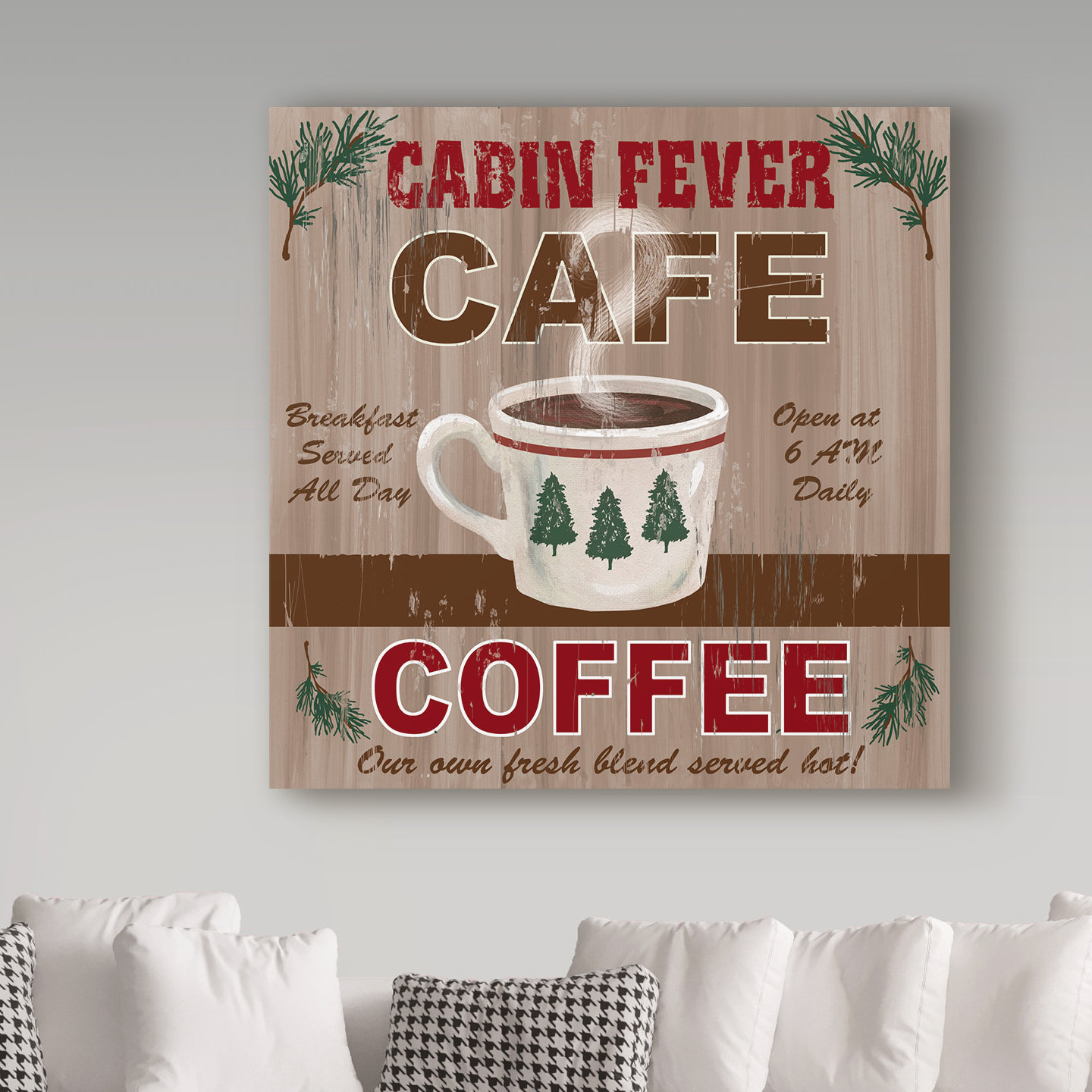 Trademark Fine Art 'Cabin Fever Cafe' Vintage Advertisement on Wrapped ...