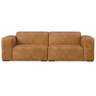 Simpli Home Rex Large 2-Seater Sofa in Genuine Leather Living Room ...