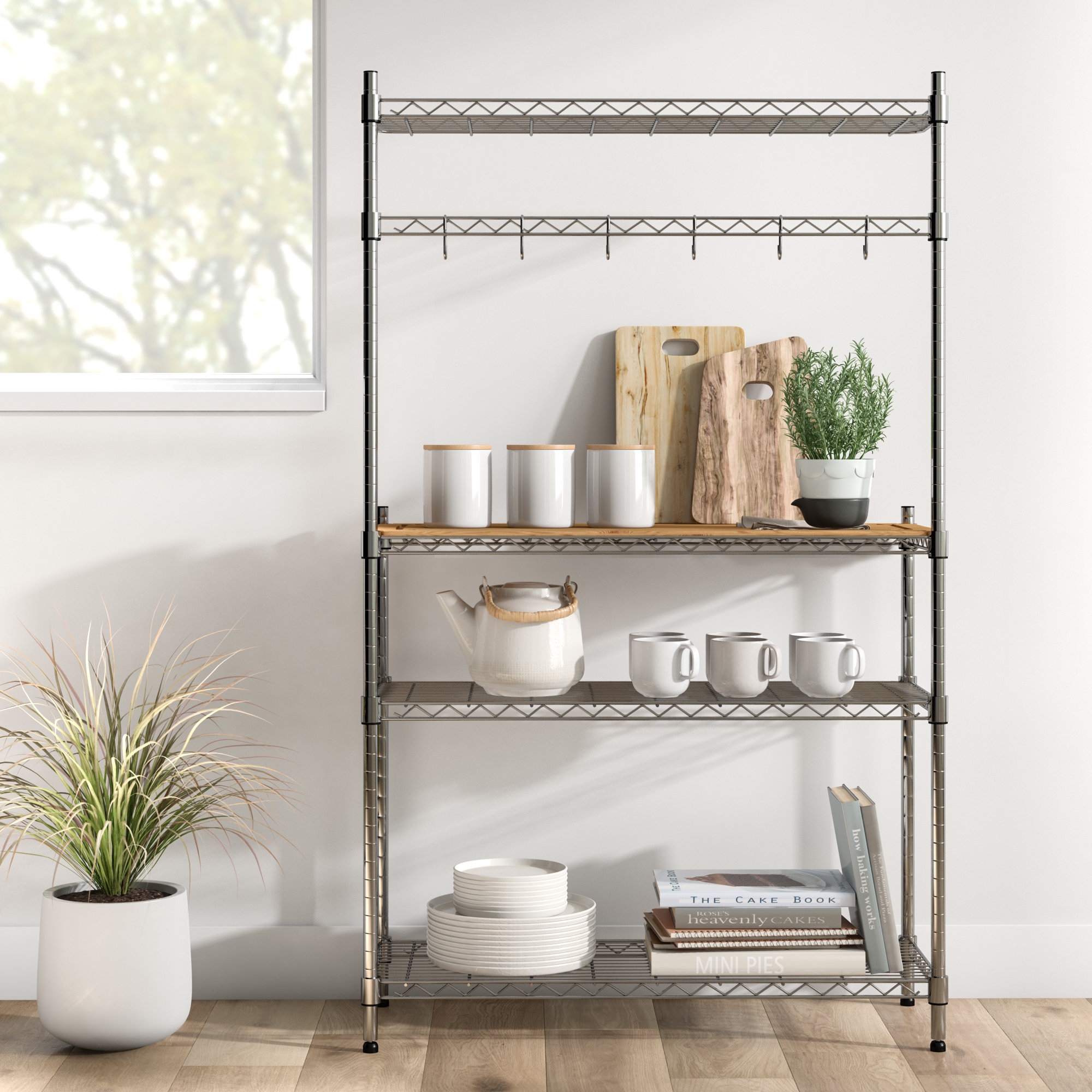 The Twillery Co. Shepha Steel Chrome Baker's Rack & Reviews - Wayfair ...