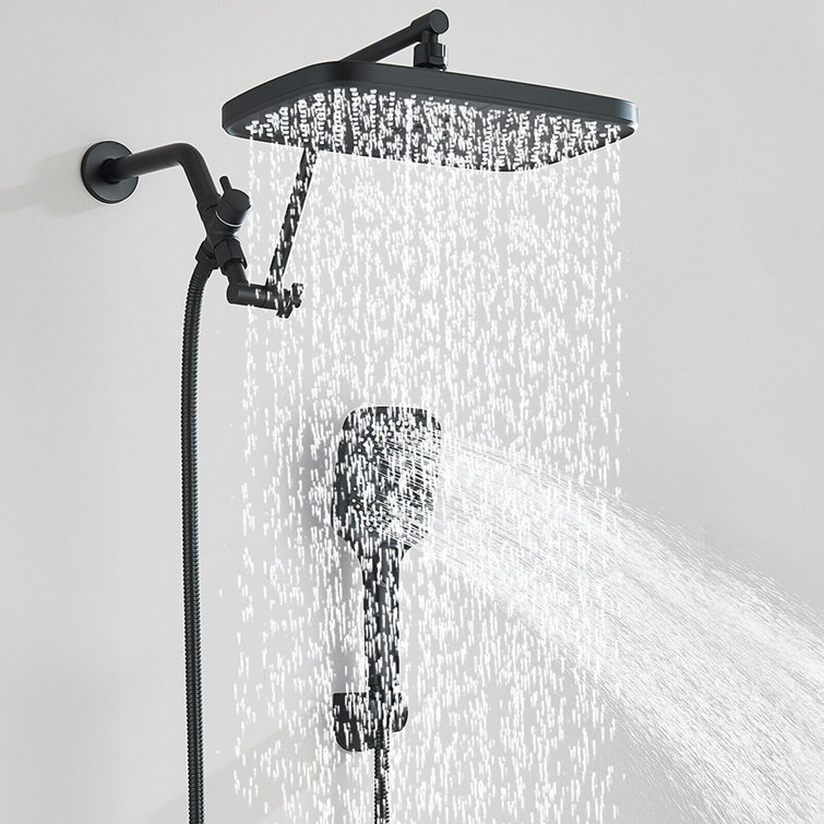 Nabiyy High Pressure Rain Shower Head Dual Showerhead Combo with ...