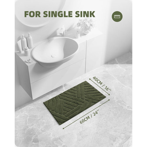 Geometric Bath Rugs & Mats You'll Love | Wayfair