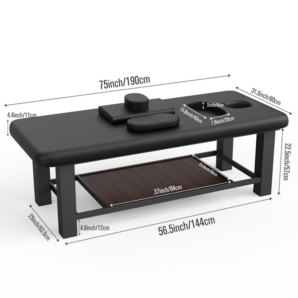 Latitude Run® Clarica 75" Fixed Professional Massage Bed Lash Bed ...