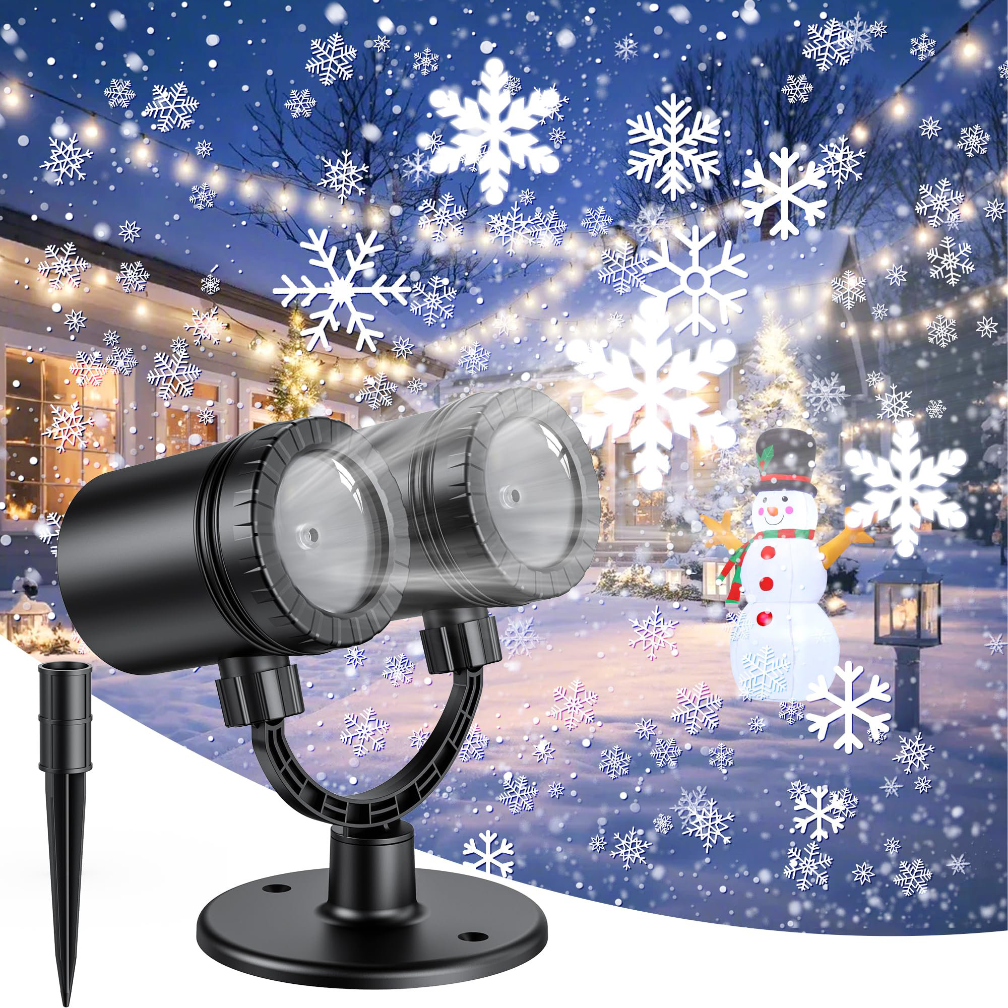 The Holiday Aisle® Double Head Snowfall LED Lights Waterproof, Outdoor ...