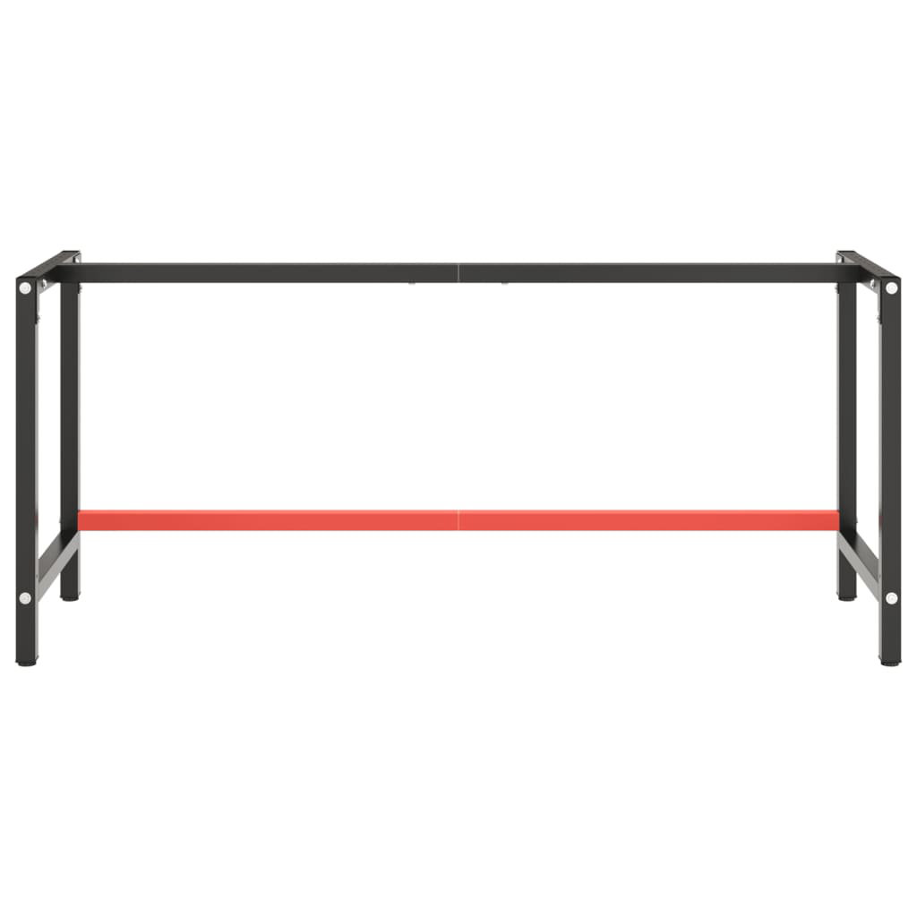 VidaXL Work Bench Frame Matte Black and Matte Red 70.9" x 22.4" x 31.1 ...