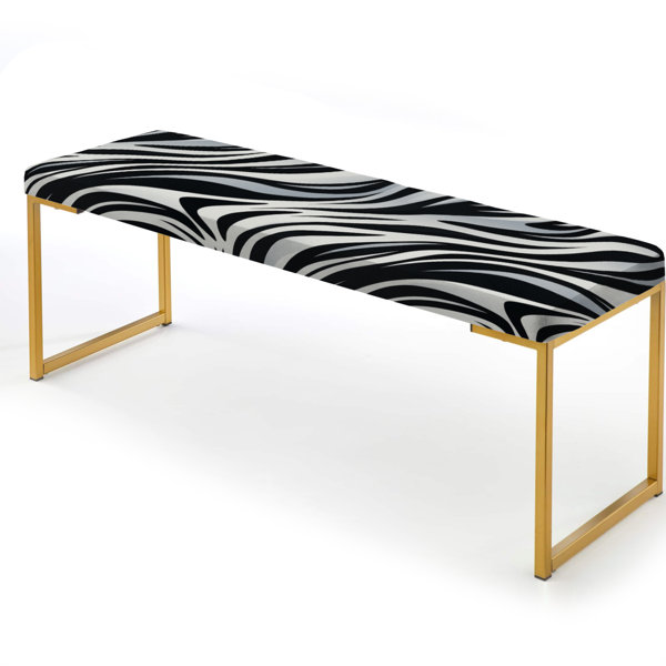Design Art Black And White Zebra Stripes - Striped Upholstered Gold ...