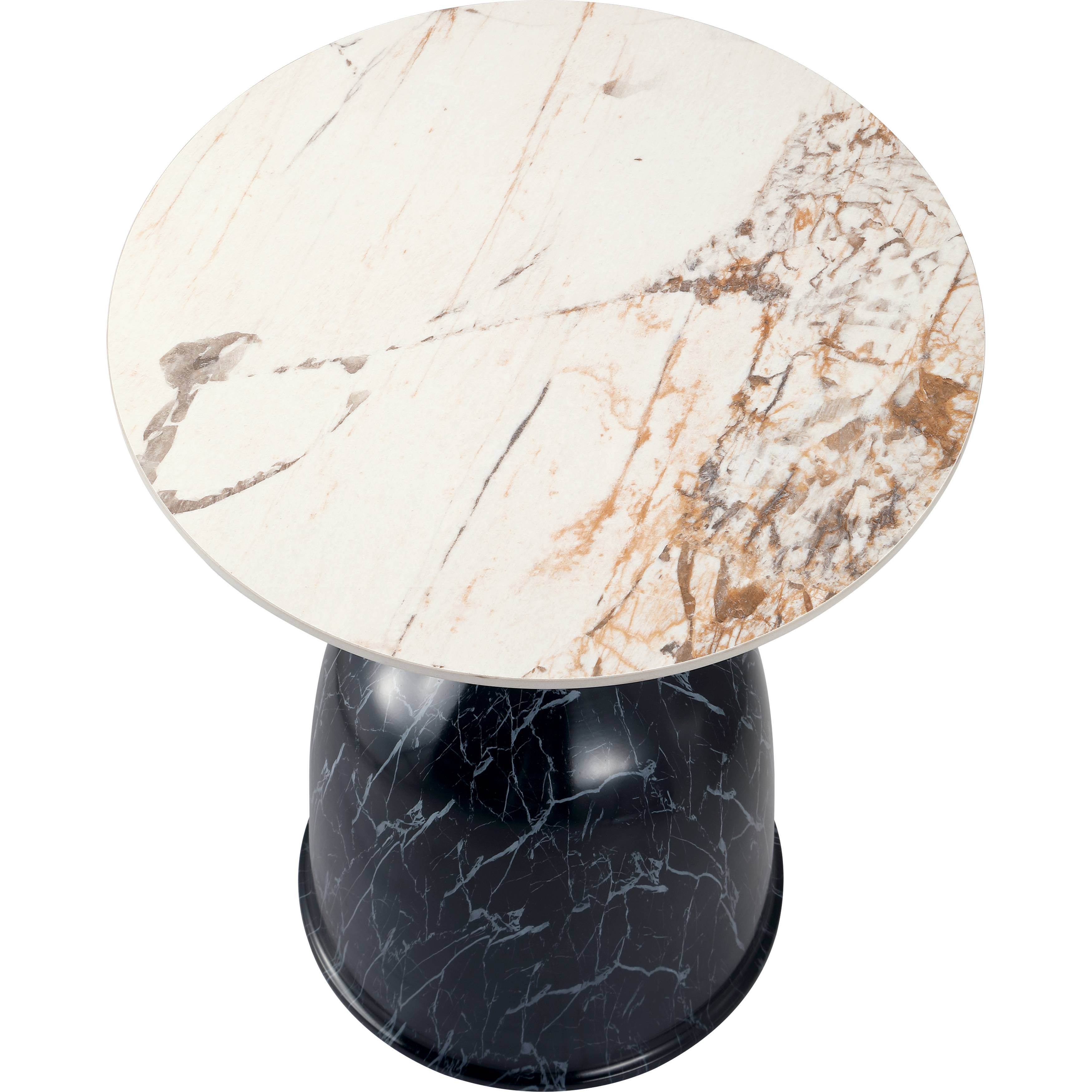 House of Hampton® Muyi Round End Table With Sintered Stone/Stainless ...