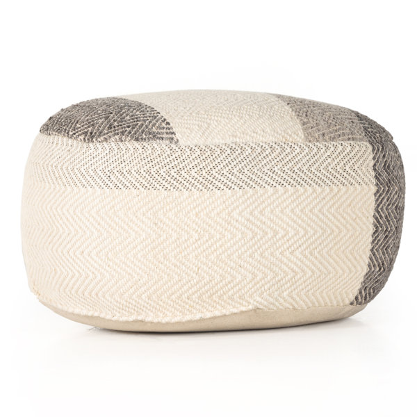 Four Hands Color Block Round Pouf | Perigold