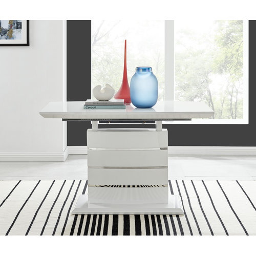 Bless international Renny Extendable Self-Storing Leaf Pedestal Dining ...