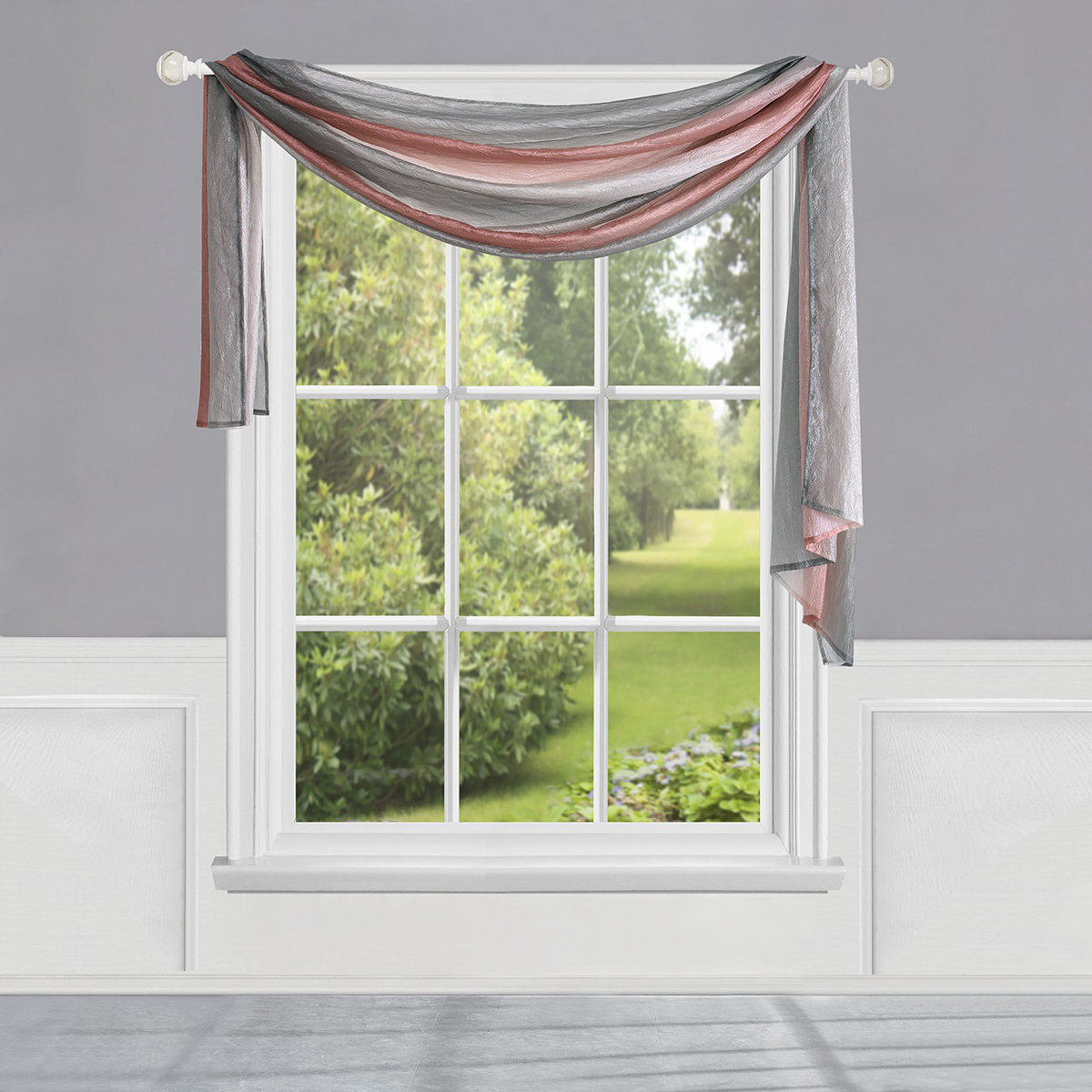 Canora Grey Dule Simple Elegance Ombre Semi-Sheer Window Scarf ...