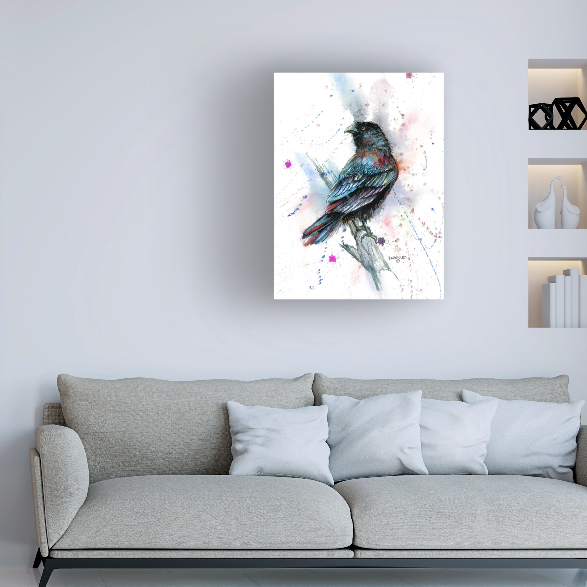 Winston Porter Dave Bartholet Stylized Raven Canvas Art | Wayfair