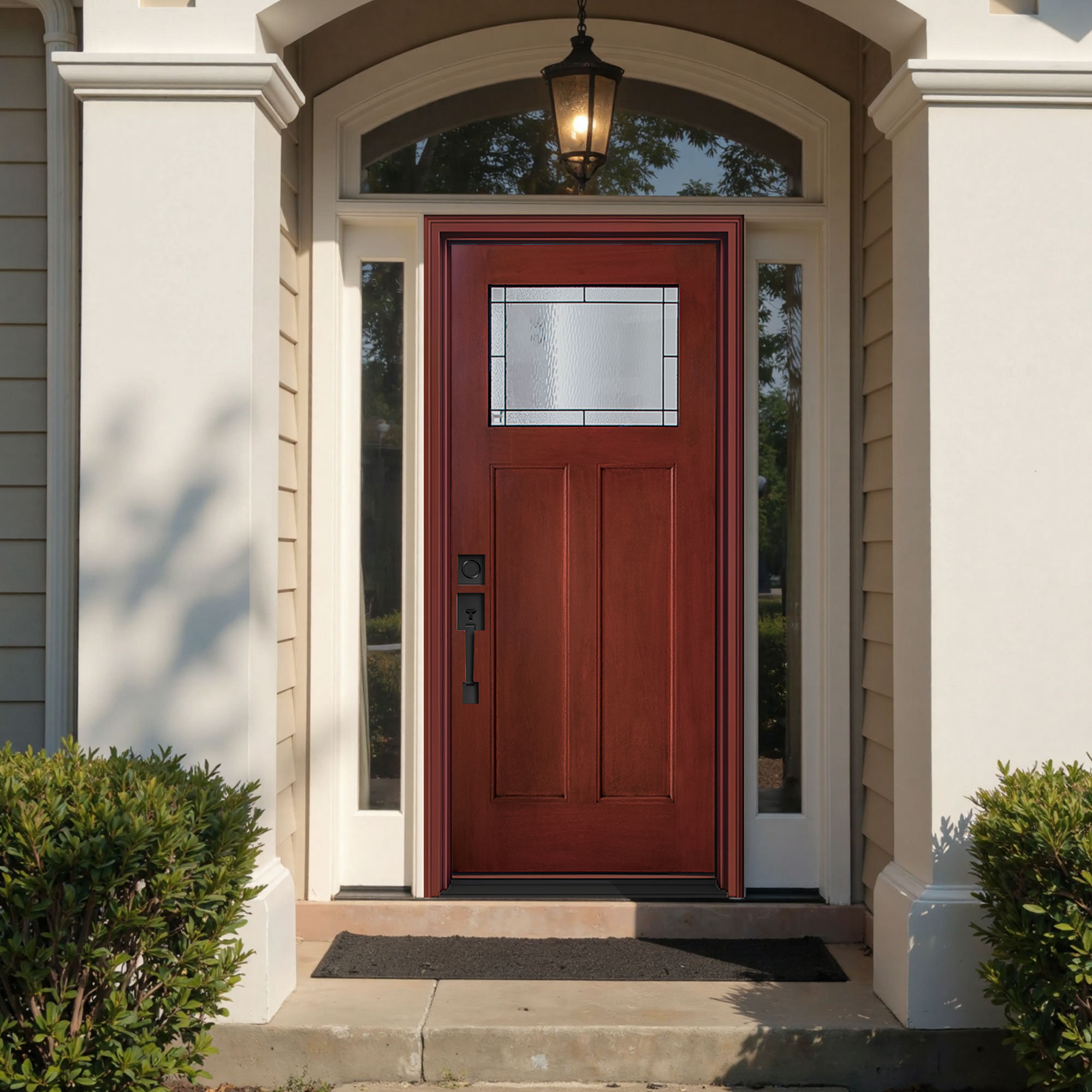 KHSHOW Fiberglass Exterior Door With Brickmould & Vinyl Frame,Knock ...