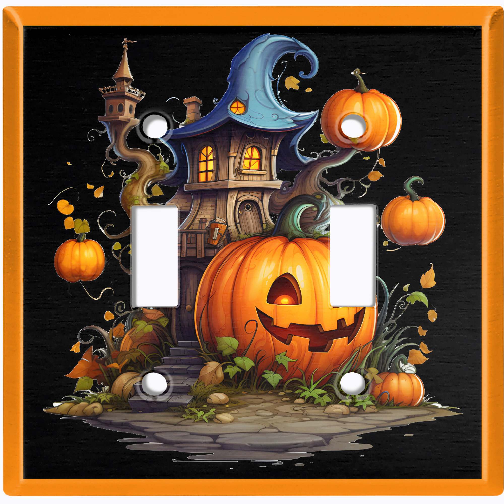 WorldAcc Halloween 2 - Gang Toggle Light Switch Standard Wall Plate ...