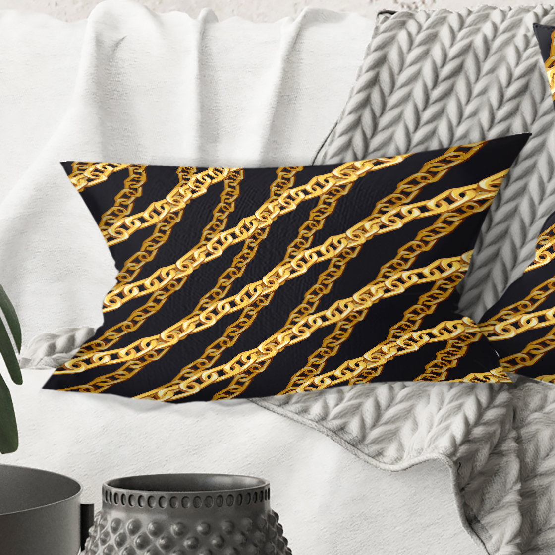 Design Art Golden ZigZag Chain - Mid-Century Modern Printed Throw ...