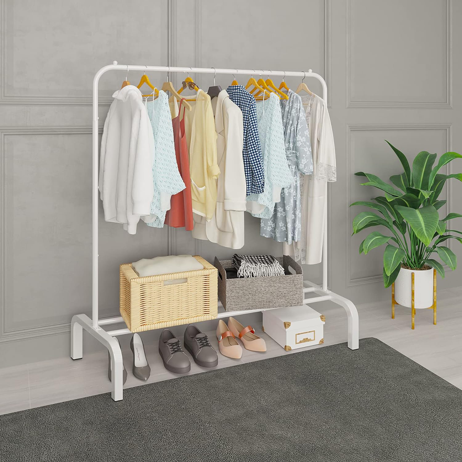 Rebrilliant Reitse 43.31'' Iron Clothing Rack | Wayfair