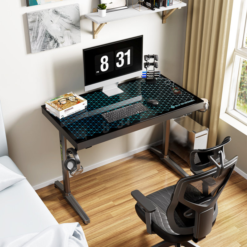 Eureka Ergonomic Music Sensing RGB LED Glass Gaming Desk & Reviews ...