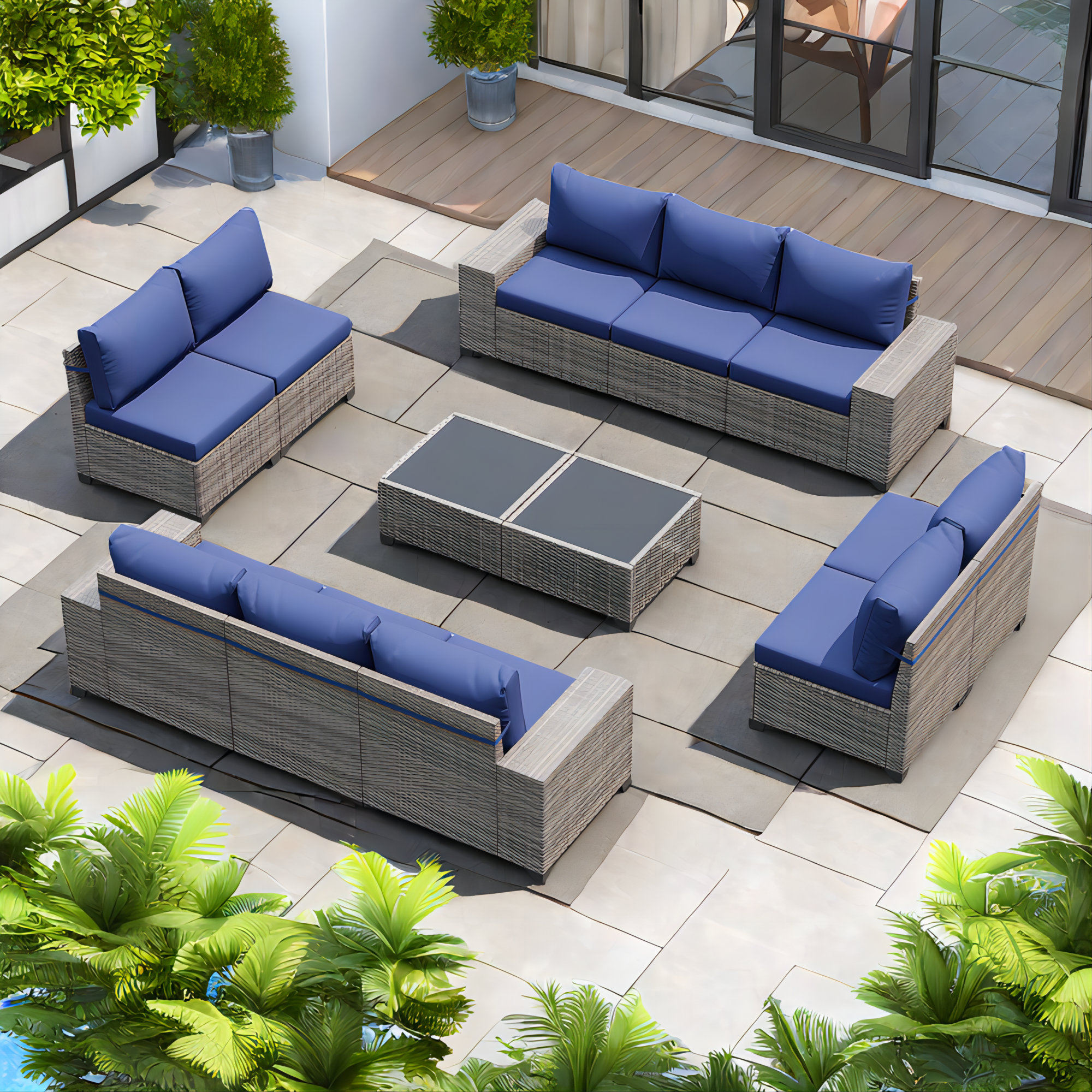 Latitude Run® Pe Wicker Rattan Outdoor Conversation Set | Wayfair