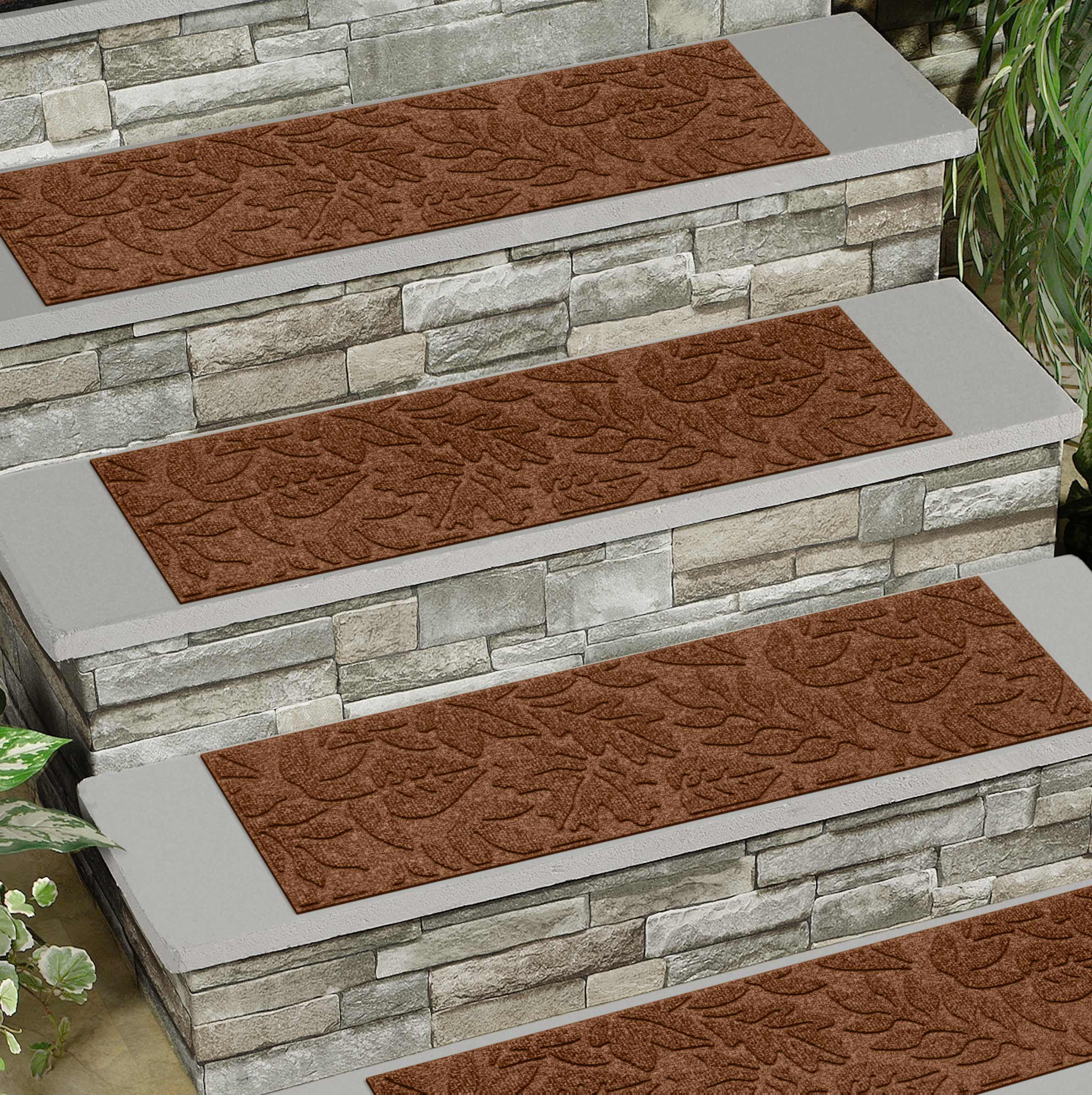 Matterly WaterHog Fall Day 8.5 in. x 30 in. Indoor Outdoor Stair Treads ...
