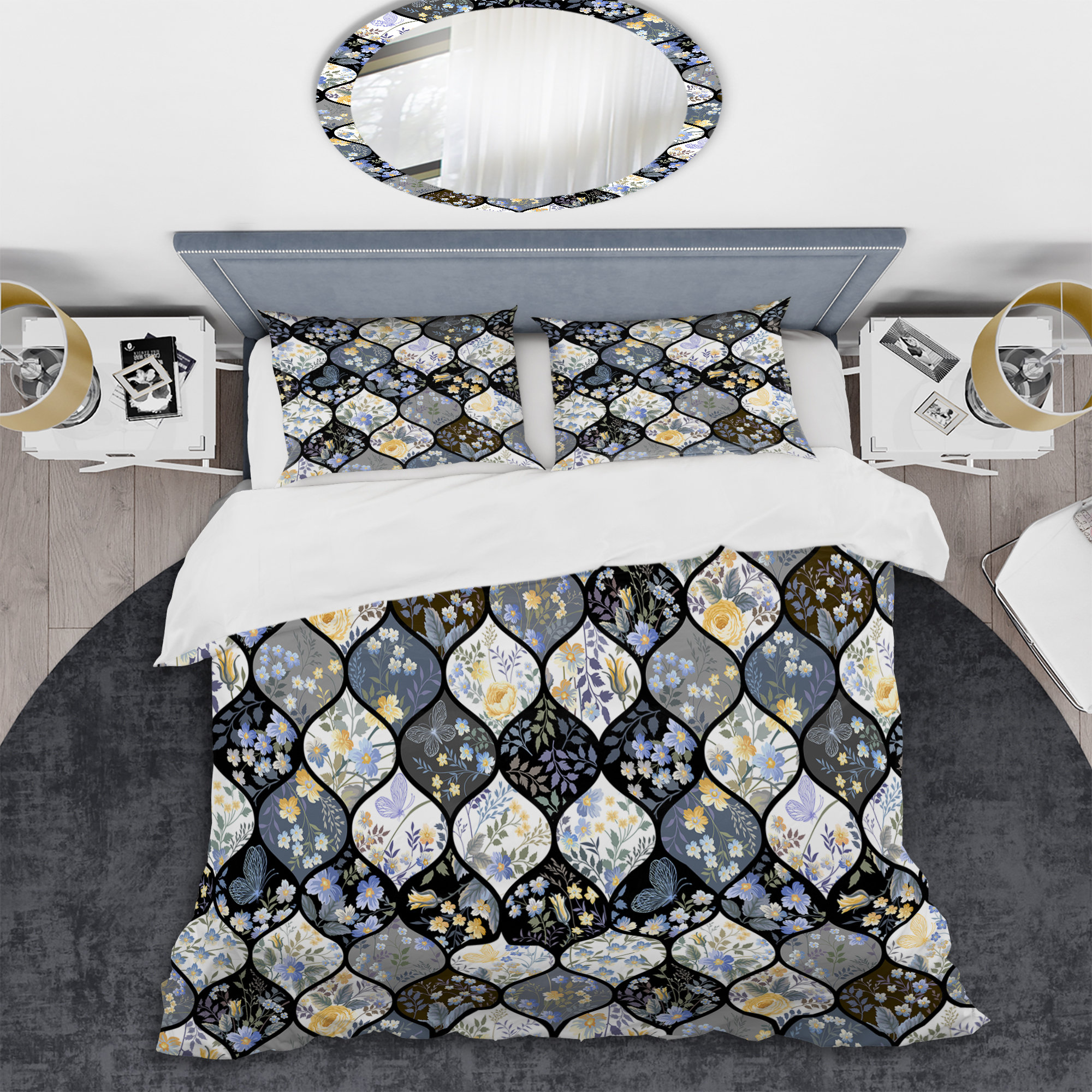 Design Art Black Patchwork Pattern - Patterned Duvet Cover Set ...
