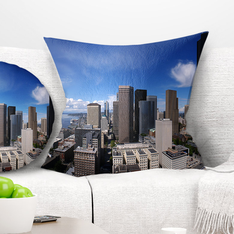 Design Art Seattle Downtown from Smith Tower - Cityscape Printed Pillow ...