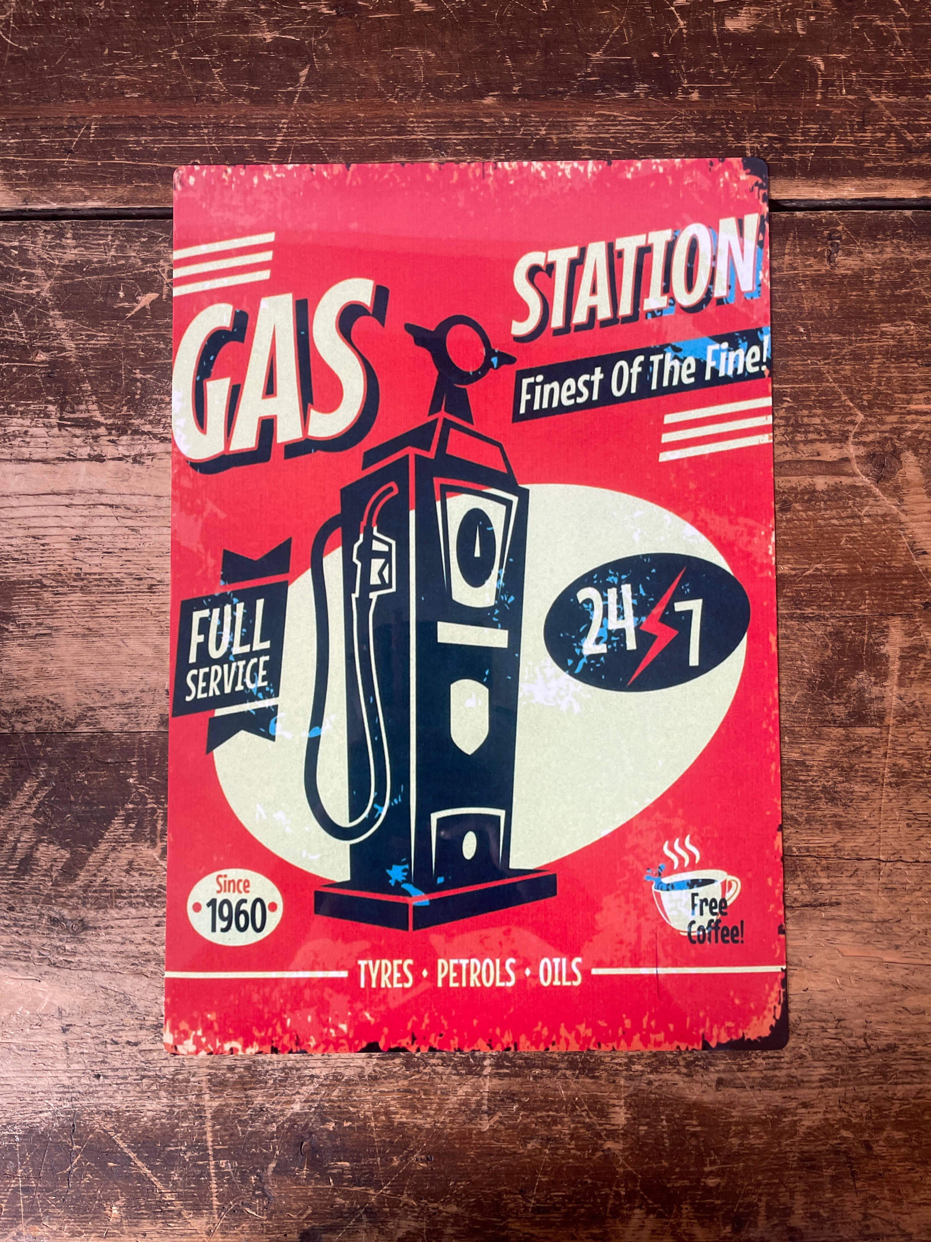 East Urban Home Gas Station Retro Garage Metal Wall Décor | Wayfair.co.uk