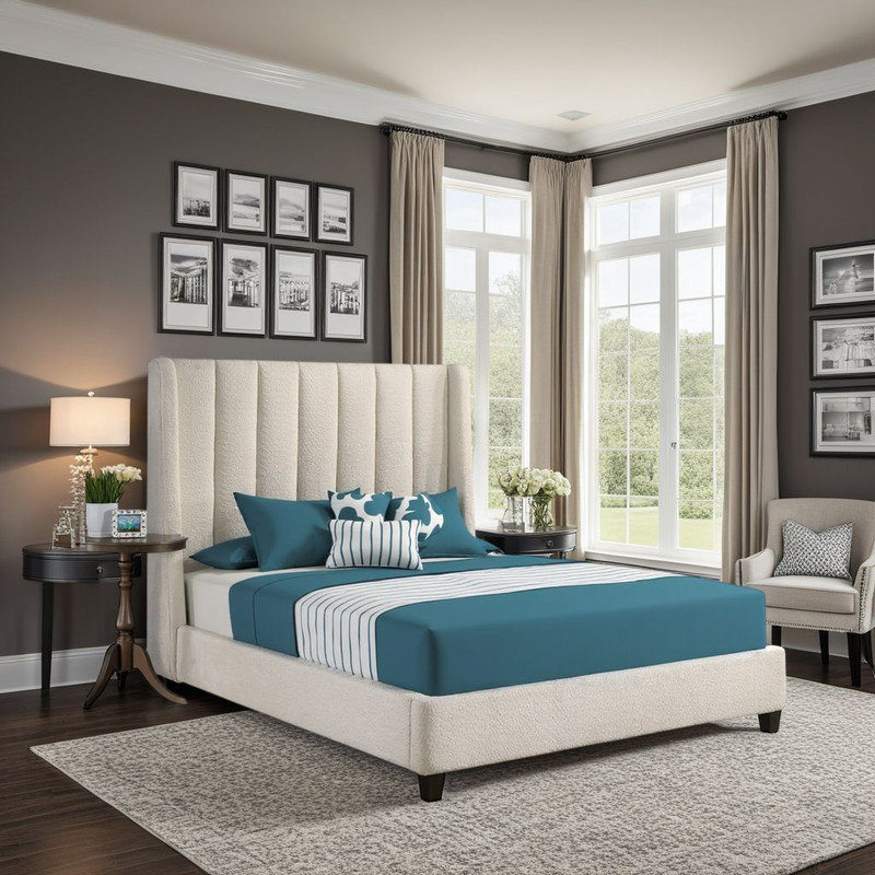 Rosdorf Park ??Queen Wingback Bed?? ??Channel Tufted Headboard ...