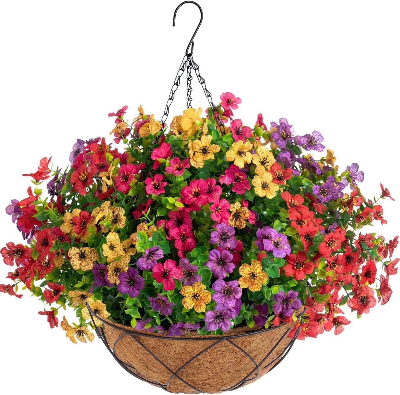 Primrue Mixed Assortment Hanging Basket Arrangement in Basket | Wayfair