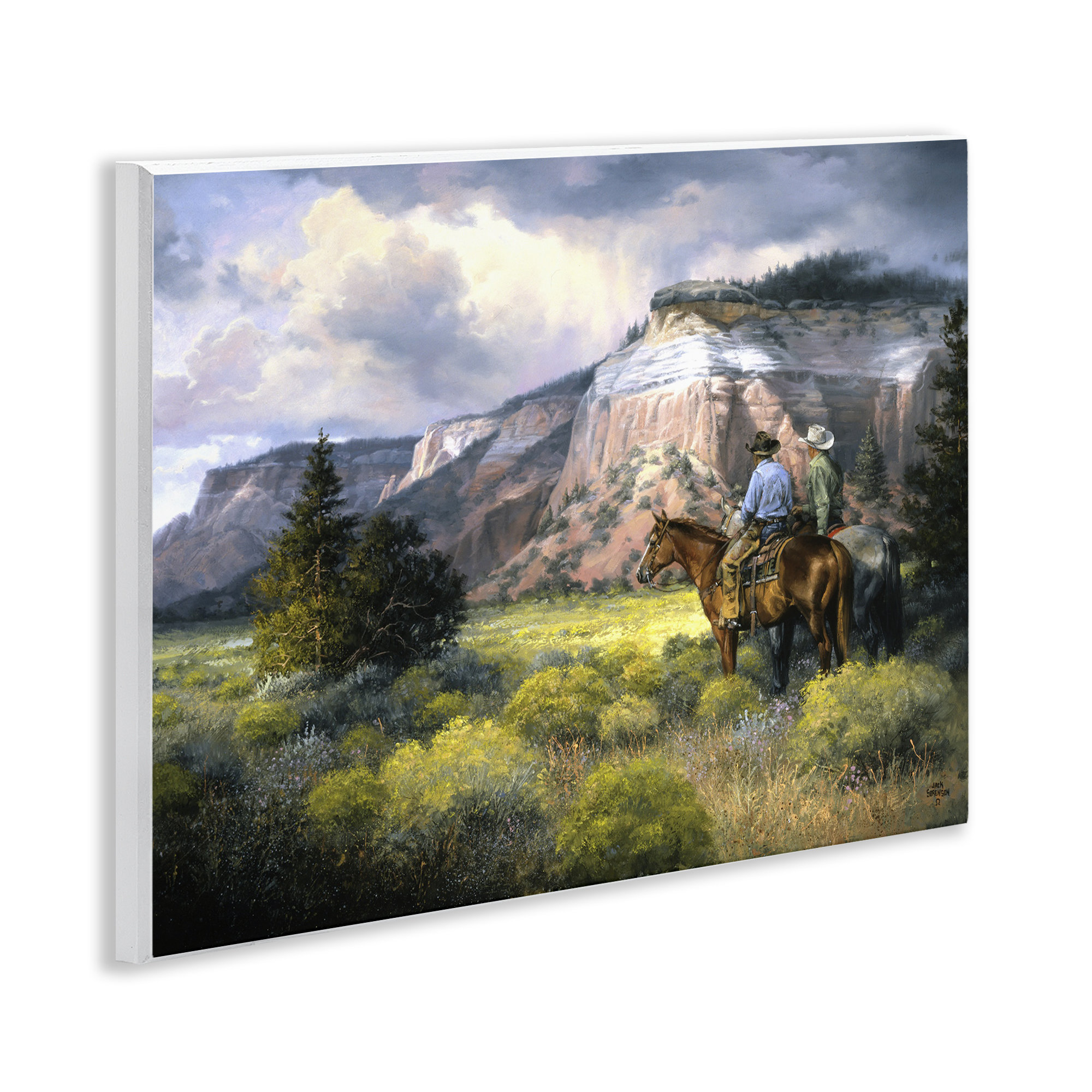 Union Rustic Western Cliffs and Cowboys Wall Plaque Art, design by Jack ...