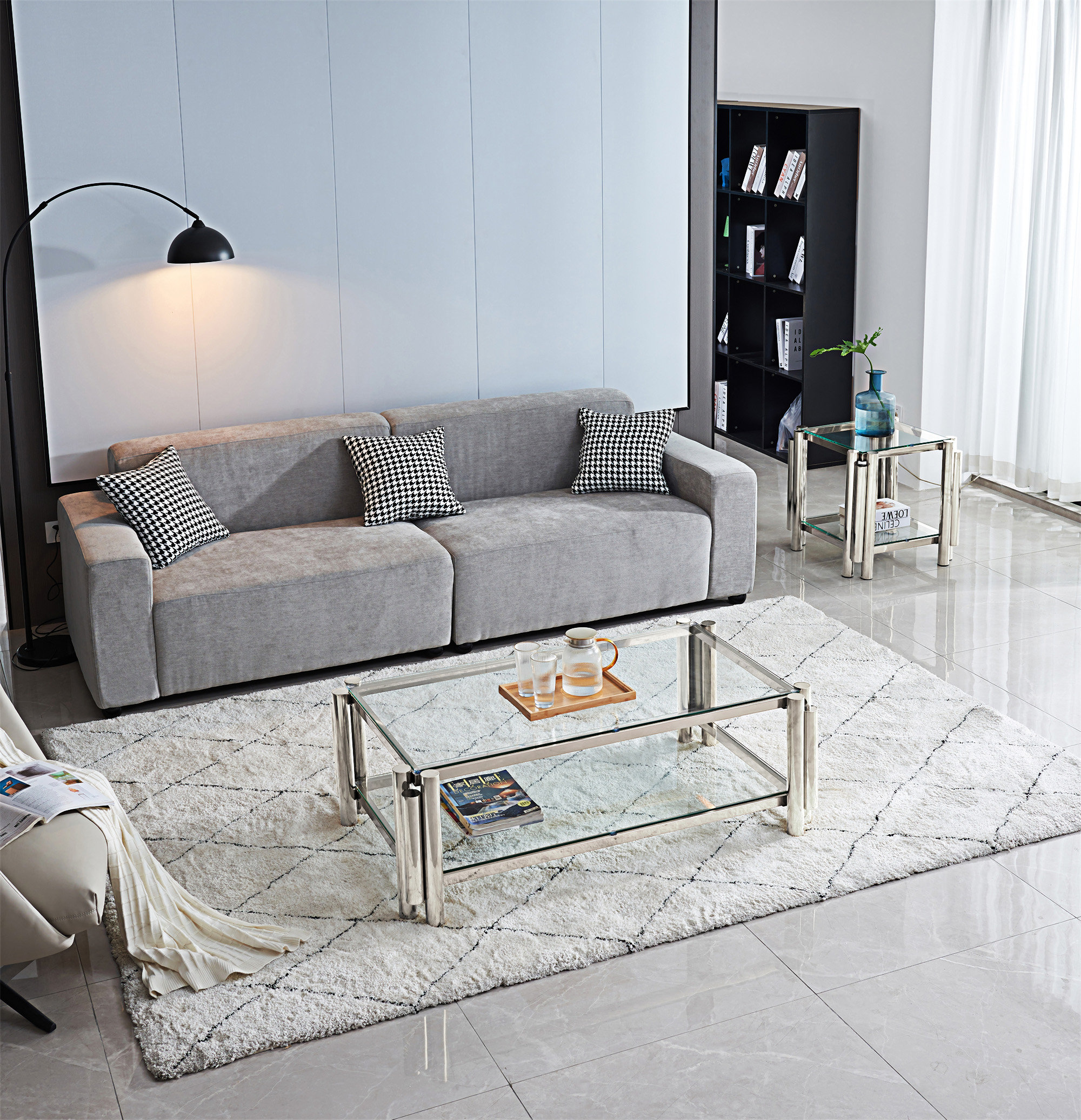 Orren Ellis Modern Stainless Steel Coffee Table Set | Wayfair