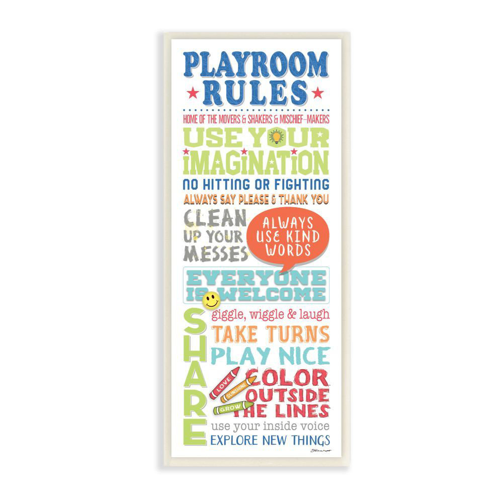 Isabelle & Max™ Seabrook Playroom Rules Typography Kids Wall Décor ...