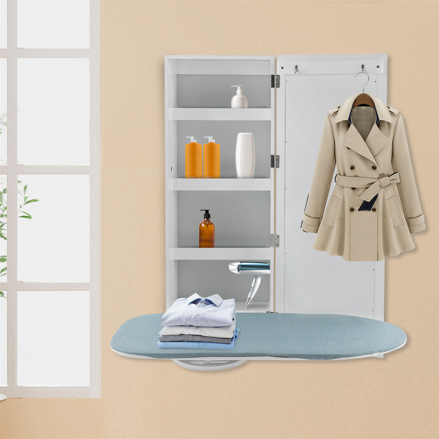 Wall Mounted Ironing Board Cabinet Qotone Ironing Board Cabinet Wooden