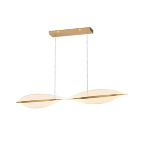 Mercer41 3000K LED Gold Modern Linear Pendant Light Fixture | Wayfair