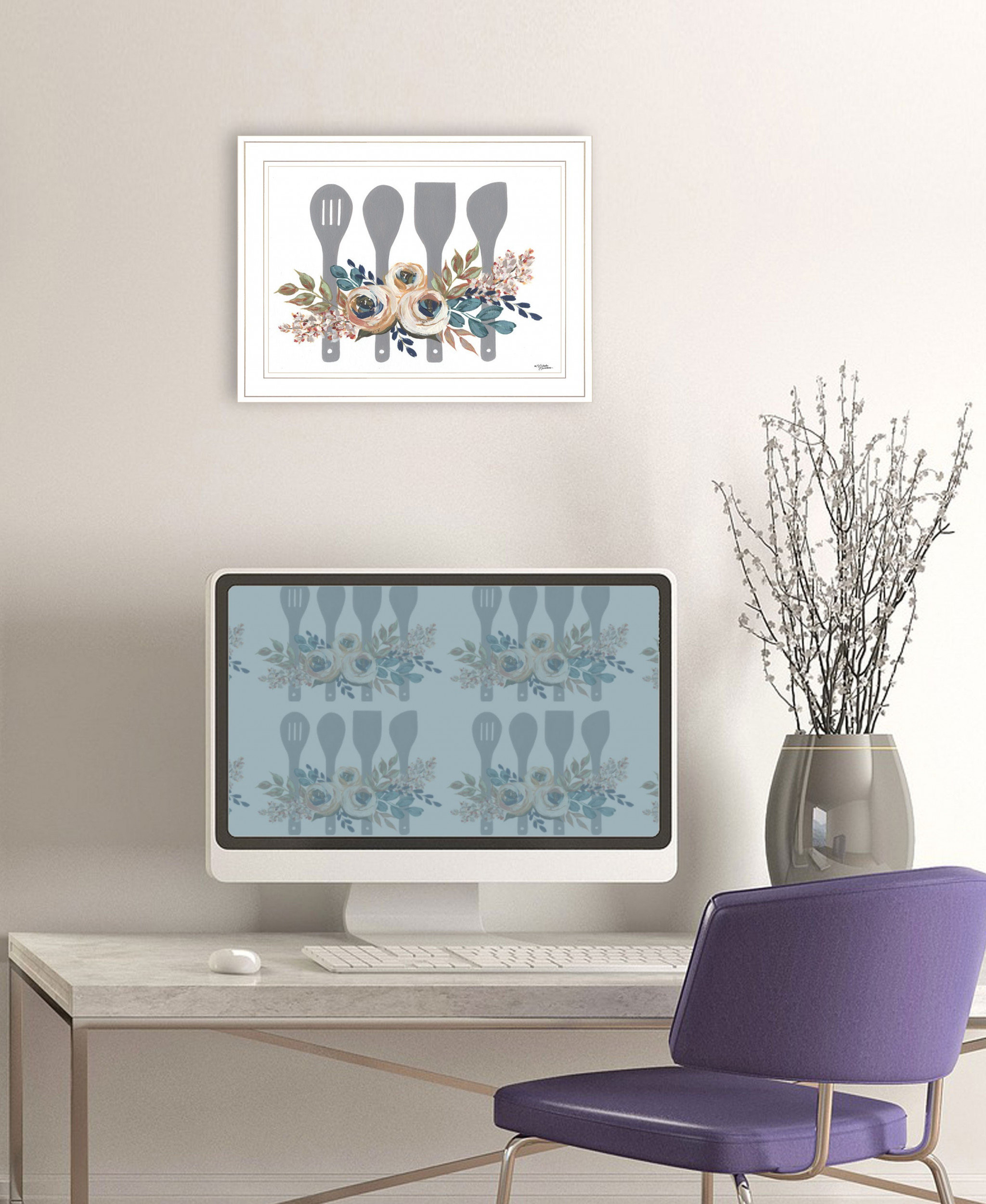 Lark Manor™ Fall Floral Baking Utensils Print Wall Art | Wayfair