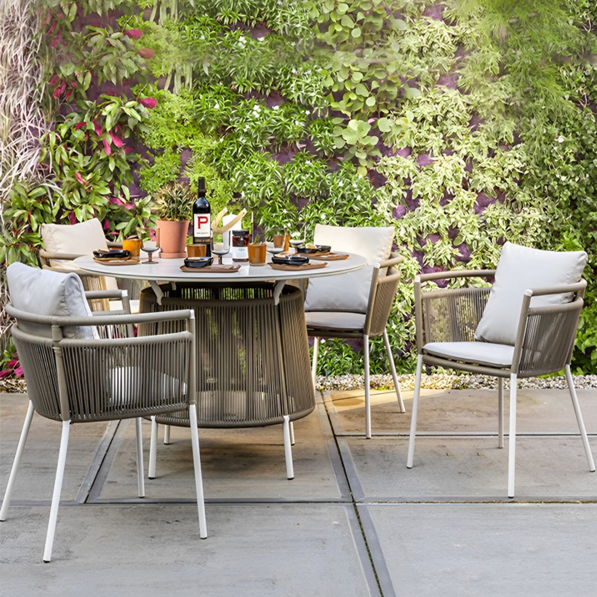 GEMEZO Simple casual cafe braided patio table sets - Wayfair Canada