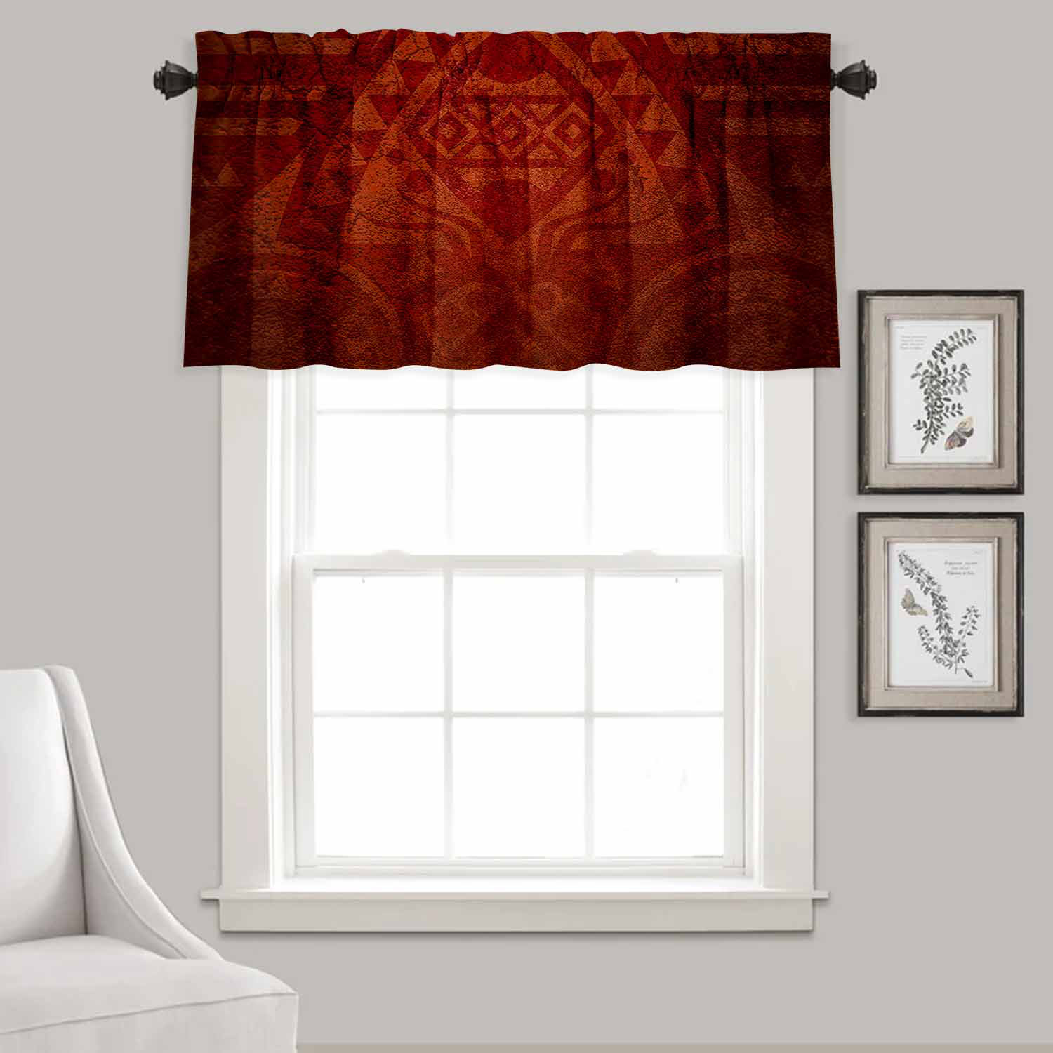 Bungalow Rose Green 52"W African Tribe Safari Africa Abstract Window ...