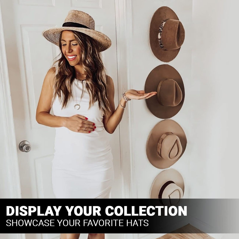 Latitude Run® Cowboy Hat Rack Hanger 2 Pack Wall Mounted Hat Hanger ...