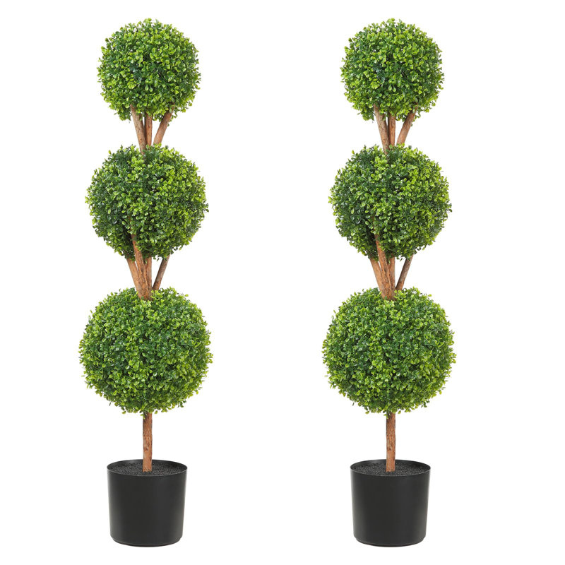 Primrue Artificial Boxwood Topiary Tree Set | Wayfair