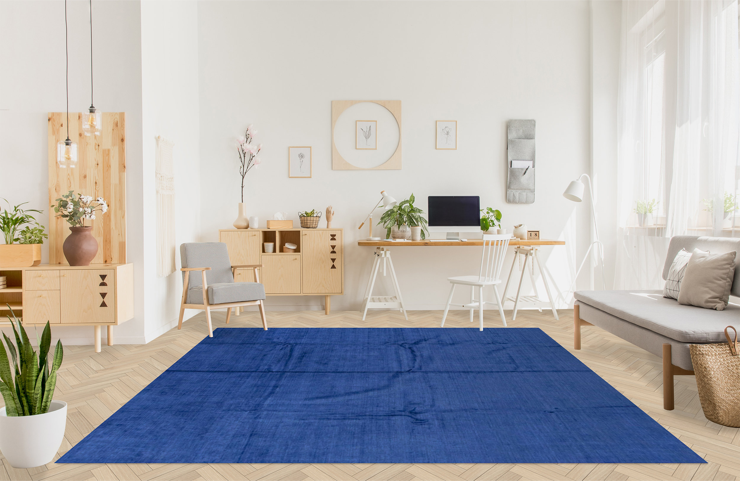 Bokara Rug Co., Inc. Hand-Knotted High-Quality Blue Area Rug | Wayfair