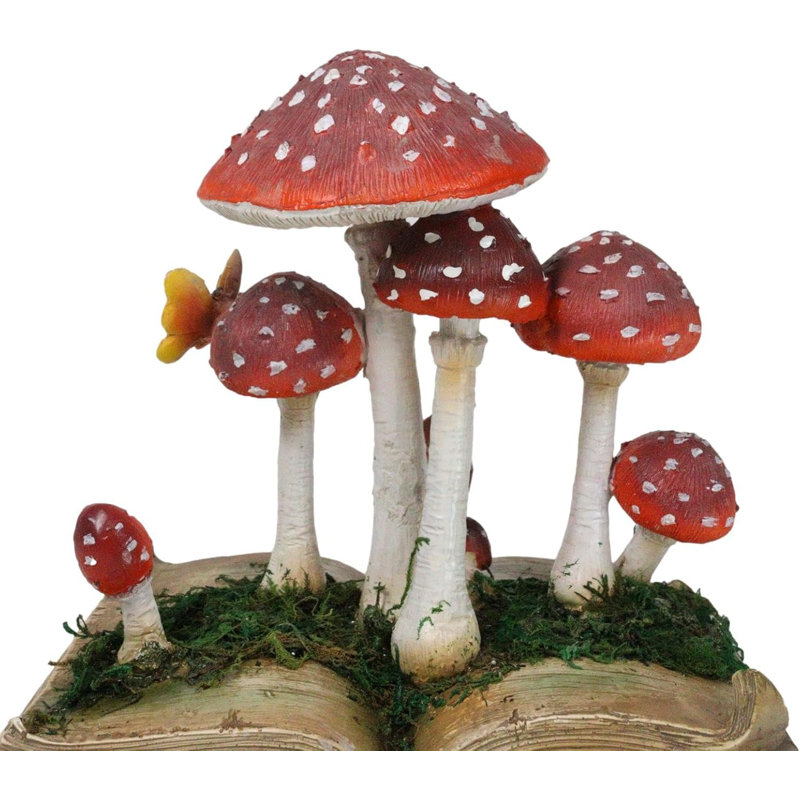 August Grove® Enchanted Fairy Garden Toadstool Mushrooms Sprouting From ...