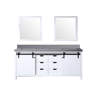 Hokku Designs White Double Bath Vanity 80.08 In. Wide, Grey Quartz Top ...
