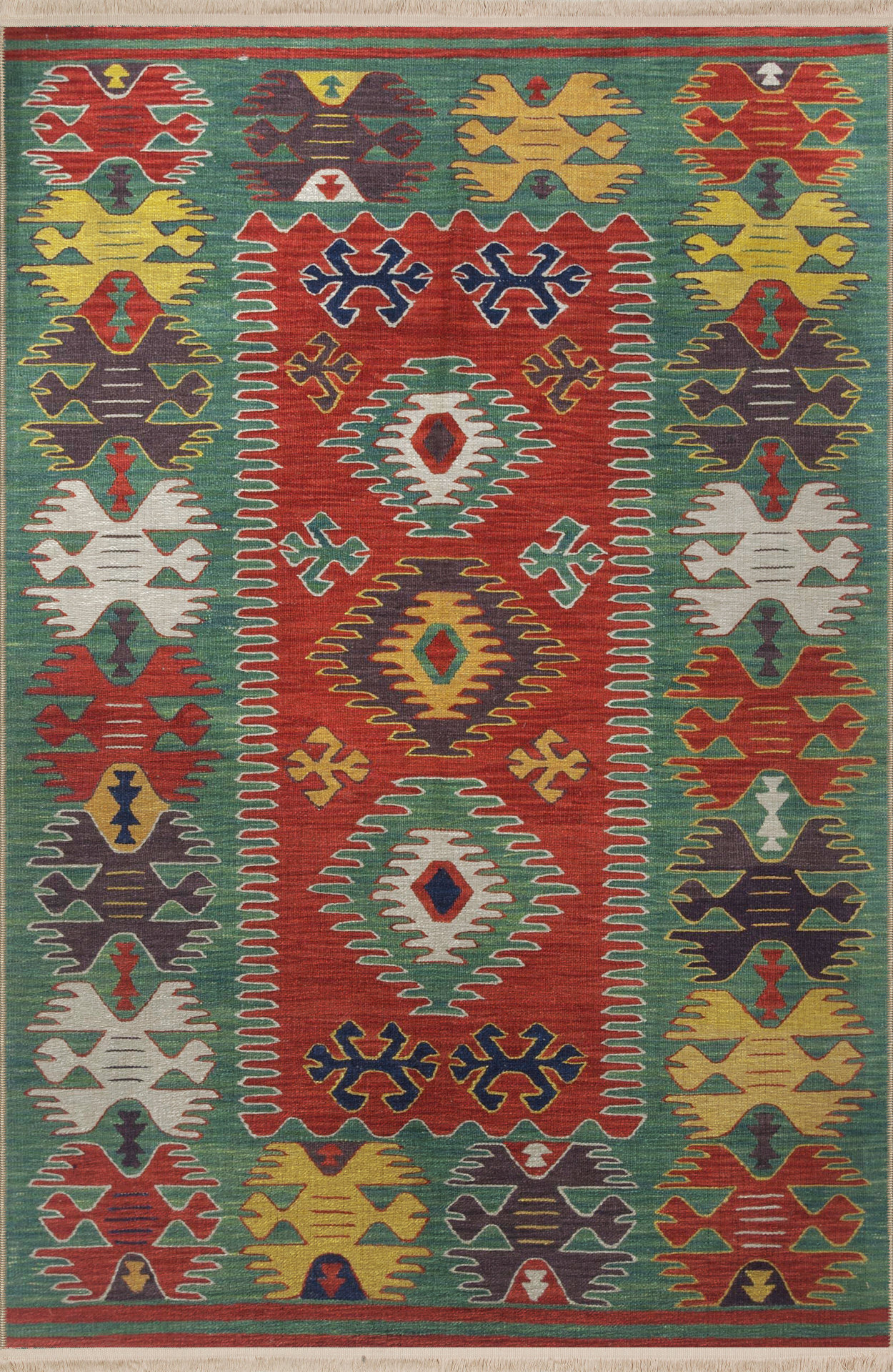 Bloomsbury Market Green-Themed Multi-Colored Traditional Motif ...