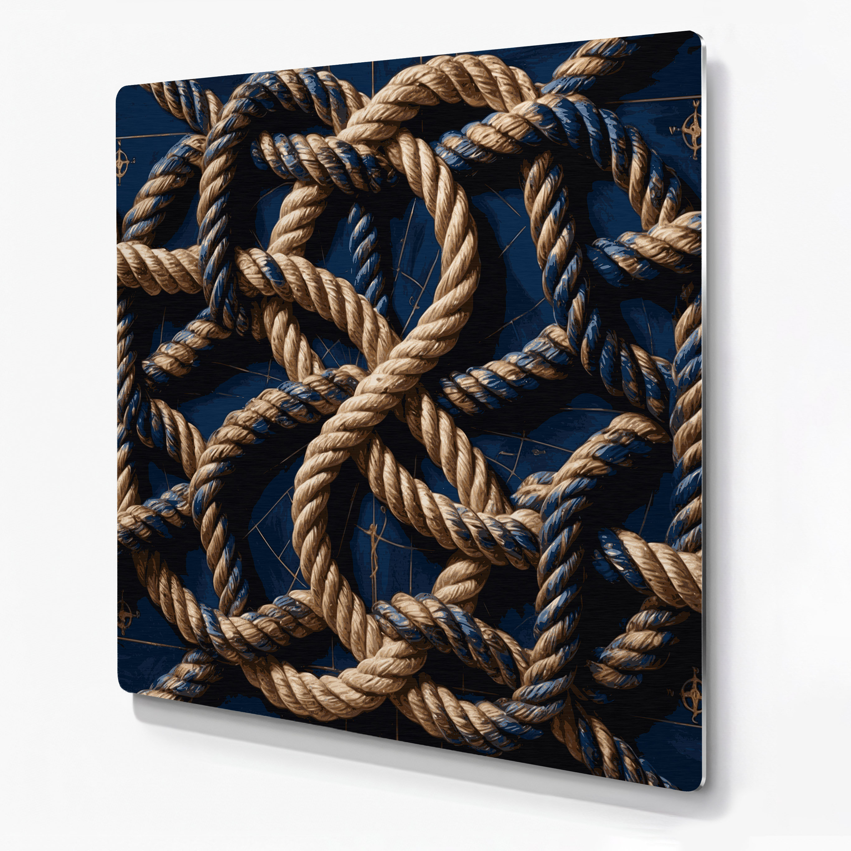 Longshore Tides Coastal Sailing Knots Elite Gray Metal Wall Art | Wayfair