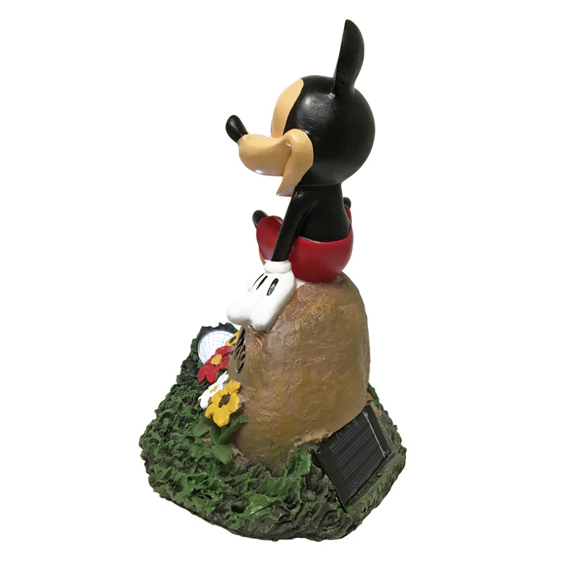 Back Yard Glory Disney Mickey Mouse Welcome Stone Solar Garden Statue ...