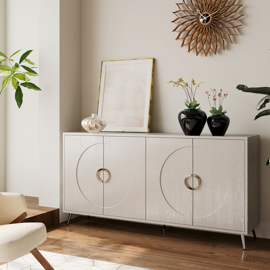 Latitude Run® 4 Door Wooden Cabinet Sideboard Buffet - Wayfair Canada