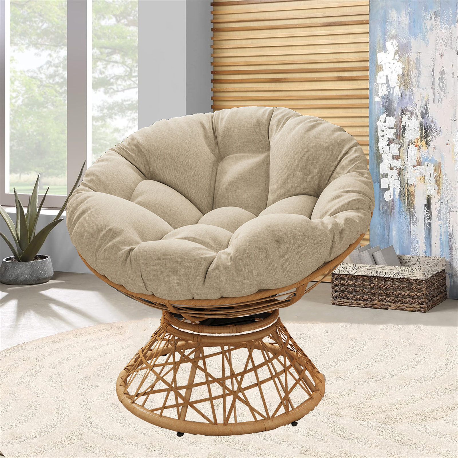 Bay Isle Home™ Ergonomic Wicker Papasan Chair | Wayfair