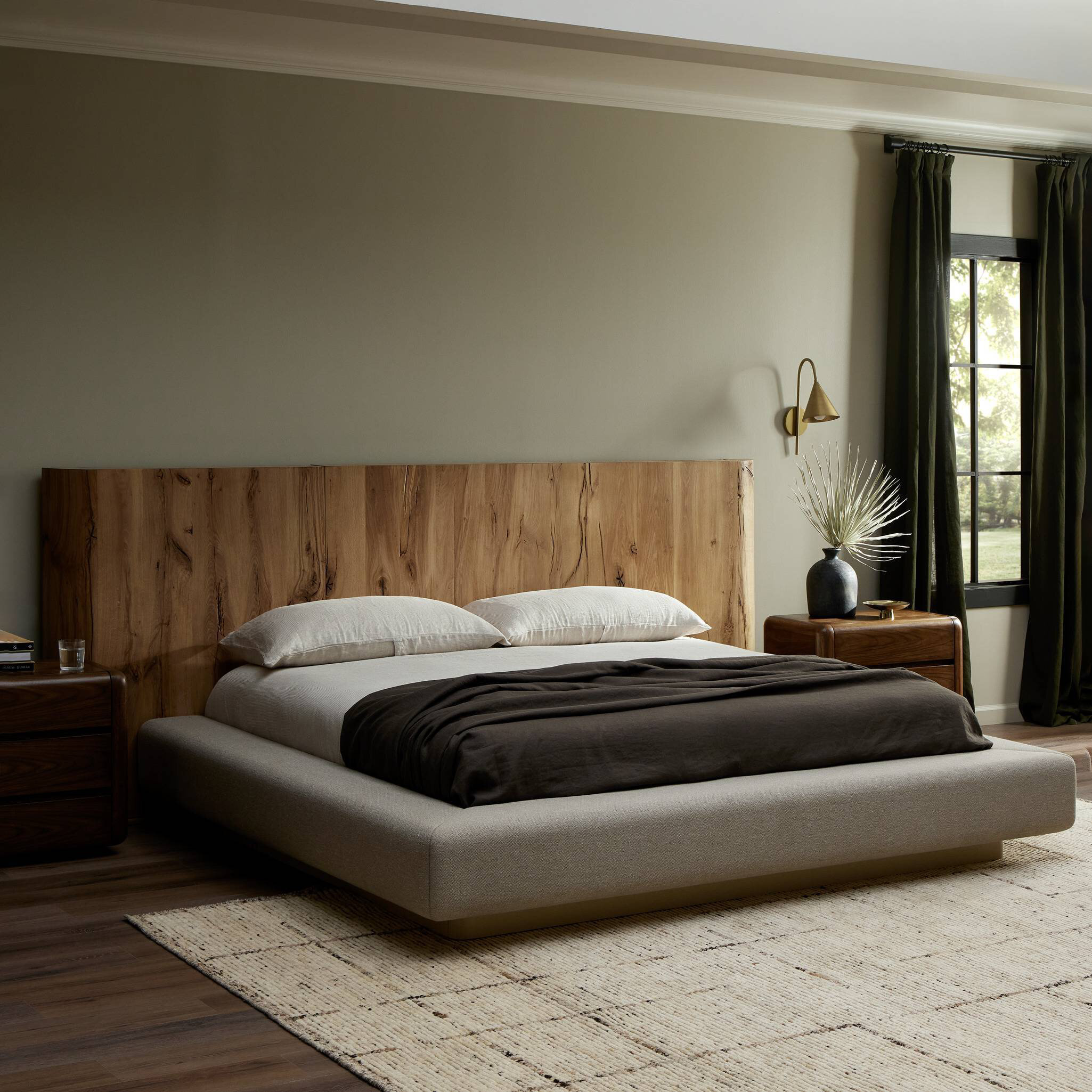 Loon Peak® Klayre Bed-Natural Reclaimed French Oak | Wayfair