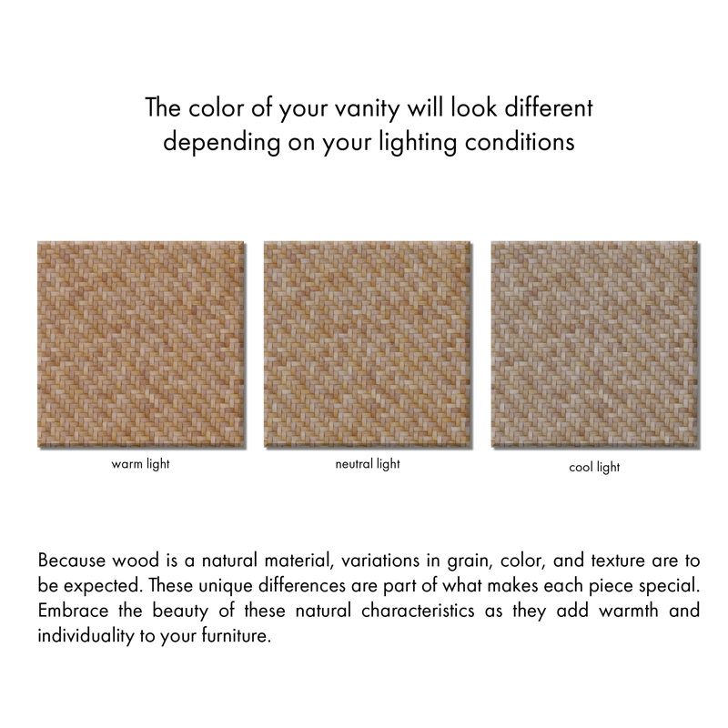 Birch Lane™ Cara 48" Rattan and Oak Bathroom Vanity & Reviews | Wayfair