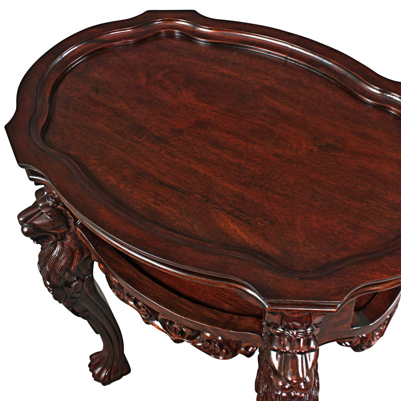 Design Toscano Lord Raffles Solid Wood Tray Top End Table Storage | Wayfair