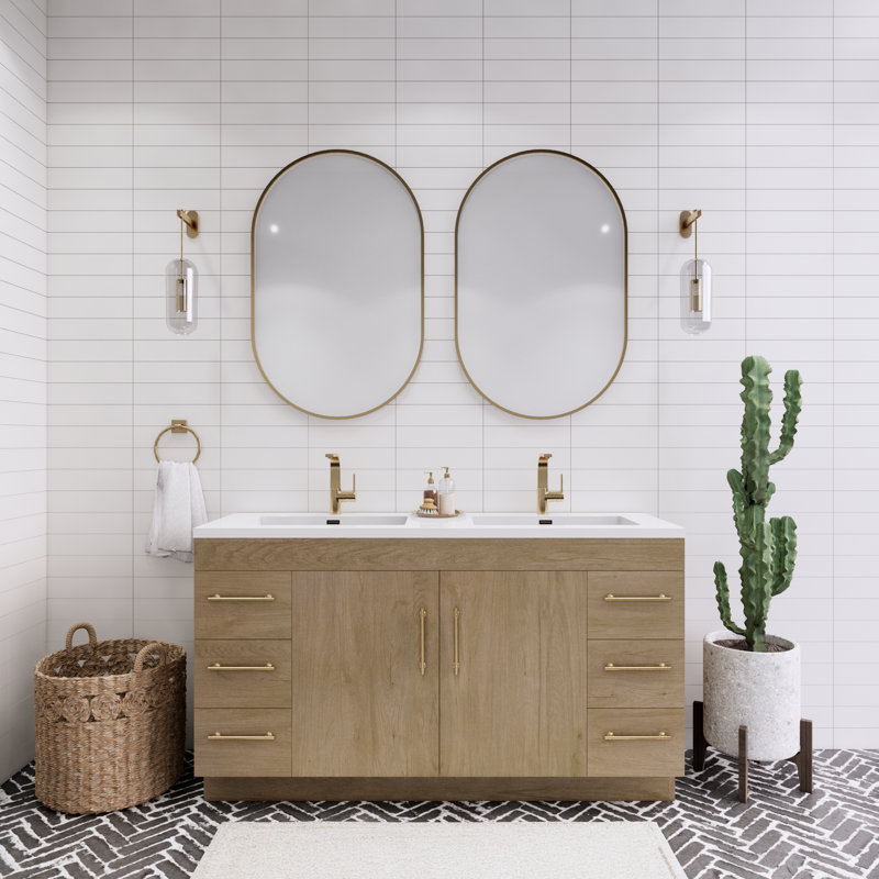 Elsa Spring 60" Double Sink Bathroom Vanity & Reviews | Wayfair