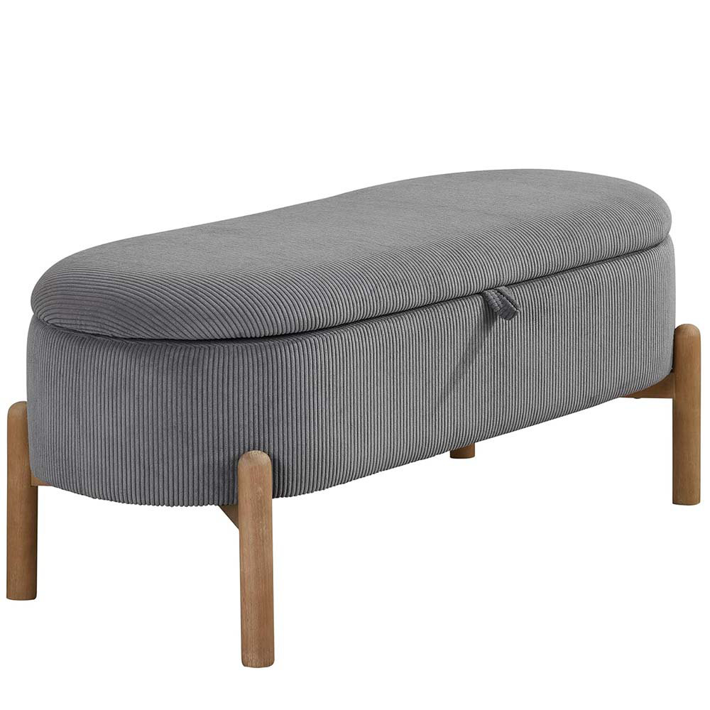 Hokku Designs Top Storage Bench, Corduroy Upholstered Oval Entryway ...