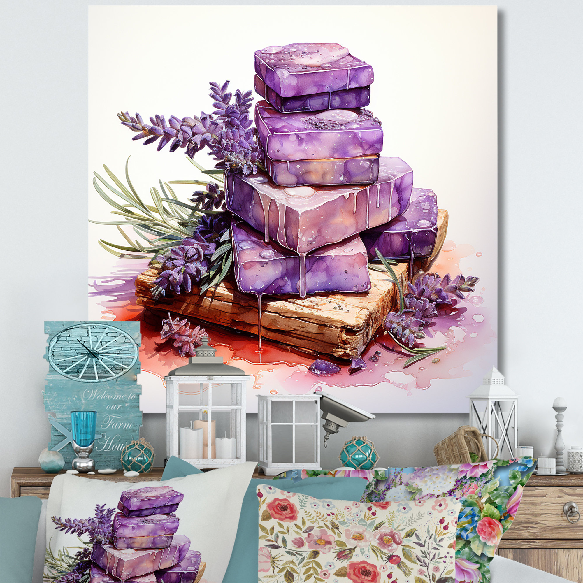 Ophelia & Co. Purple Lavender Batjhroom Soap II - Lavender Wall Art ...